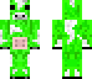 Neon Green mushroom cow | Minecraft Skin