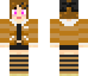 Tanuki Mapache Cute Kawaii Girl Anime Minecraft Skins