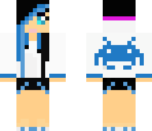 Space Invader Girl Blue | Minecraft Skin