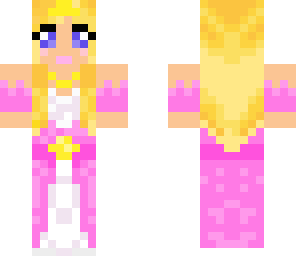 beautiful pink blonde princess white dress | Minecraft Skins