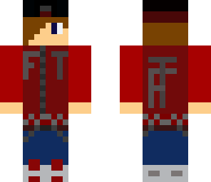 Red cool teen with backwards cap | Minecraft Skin