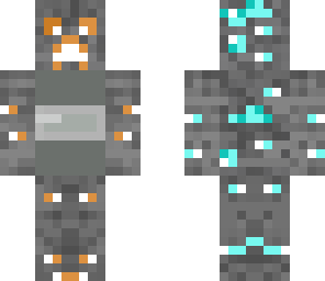 iron ore and on the backside its a diamond ore | Minecraft Skin