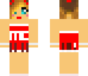 MC Cheerleader Pony Tail in Back | Minecraft Skin