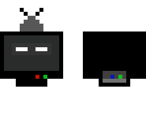 Herobrine tv with antenna | Minecraft Skin