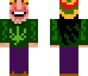 stoner stoned high weed green rasta | Minecraft Skins