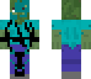 blue gool freaky zombie villager | Minecraft Skin