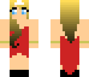 Royal Red dress With Tiara | Minecraft Skin