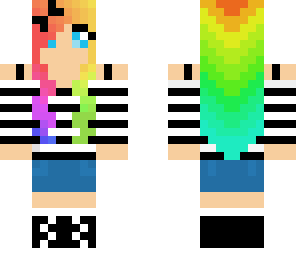 Rainbow Hair Girl | Minecraft Skin