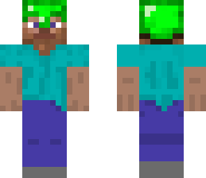 Steve with an Emerald helmet | Minecraft Skin