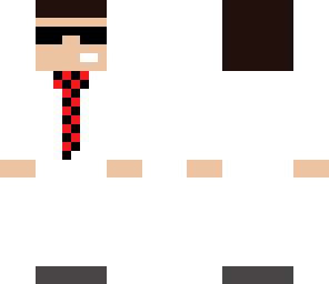 white tuxedo red and black tie | Minecraft Skin