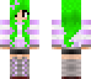 Lime Green Hair Girl | Minecraft Skin