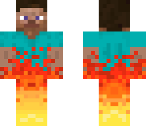 Steve on Fire | Minecraft Skin