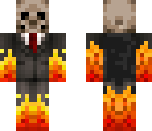 skeleton on fire without wings | Minecraft Skin