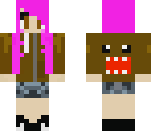 domo girl with pink hair | Minecraft Skin