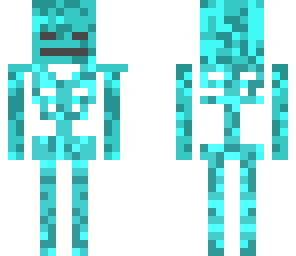 Diamond skeleton- raw diamonds | Minecraft Skin