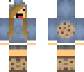 Derp Cookie Monster Girl | Minecraft Skin
