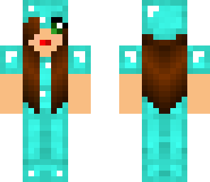 Diamond Armour Steve girl hd | Minecraft Skin