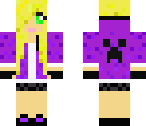 Menina creeper roxo | Minecraft Skin