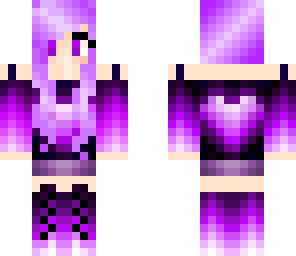 Cute neon purple girl | Minecraft Skin