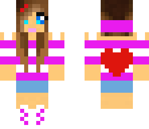 Red heart girl | Minecraft Skin