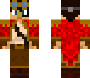 red skylord with flight goggles and mouthpiece | Minecraft Skin