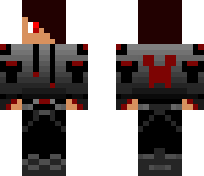 Emo De Rojo y creeper en la espalda | Minecraft Skin
