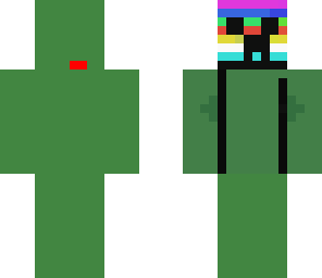 sideways rainbow creeper face | Minecraft Skin