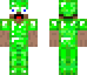 OMG eyes emerald armor steve | Minecraft Skin