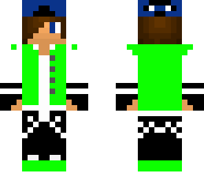 Badass Guy with Green vest and Blue Snapback | Minecraft Skin