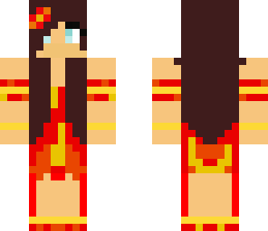 katniss fire dress 2 | Minecraft Skin