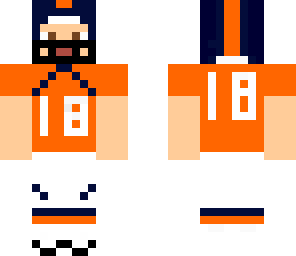 Peyton Manning Denver Broncos Orange Home Jersey | Minecraft Skin