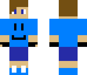 blue epic boy with smiley face | Minecraft Skin