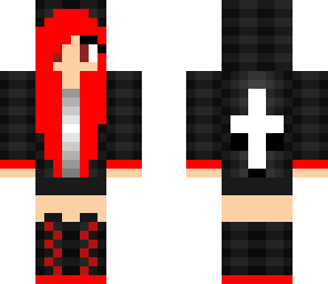 Red Emo Girl | Minecraft Skin