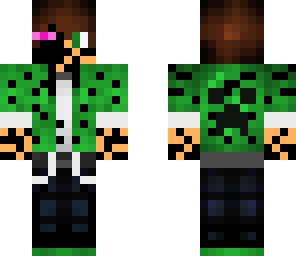 Gigglemesh with hair cut half enderman | Minecraft Skin