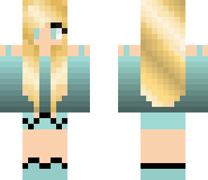 edit of blue cyan girl | Minecraft Skin