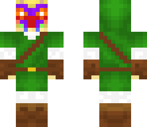 Link wearing the Majora's Mask | Minecraft Skin