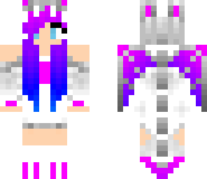 pink purple and blue dragon girl | Minecraft Skin
