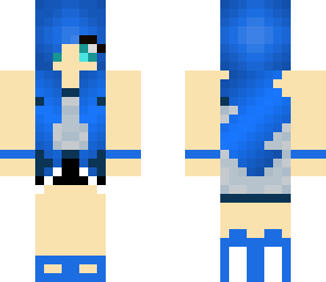 Aqua hair with blue heels | Minecraft Skin