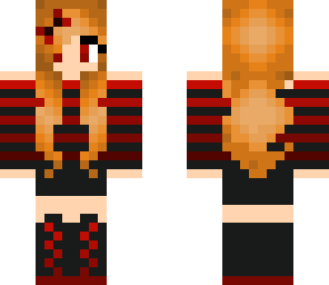 Red stripey girl | Minecraft Skin