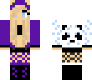 Half purple half white panda skin | Minecraft Skin