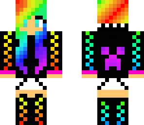 rainbow girl updated | Minecraft Skin