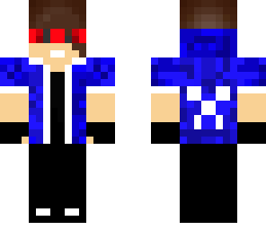 CyberNiverse MC Blue Color red Glass | Minecraft Skin