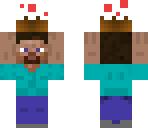 Mini Steve Holding Cake | Minecraft Skin