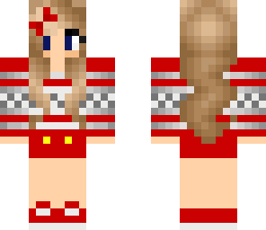 School girl with red uniform | Minecraft Skin