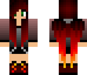 Hellfire Demon w flame coloured wings | Minecraft Skin