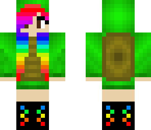 Rainbow Turtle Girl | Minecraft Skin