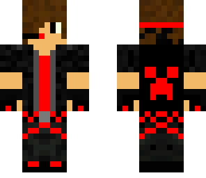 Neon red Creeper Boy | Minecraft Skin