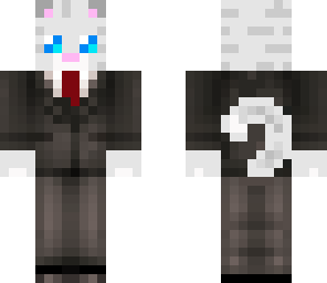 White Cat In Suit | Minecraft Skin