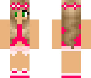 Pink Flower Tiara Girl | Minecraft Skin