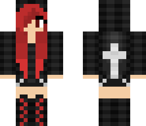 red goth girl | Minecraft Skin